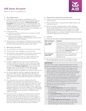 Fillable Online AIB Saver Account Fax Email Print - pdfFiller