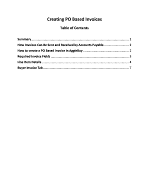 Fillable Online Creating PO Based Invoices Fax Email Print - pdfFiller