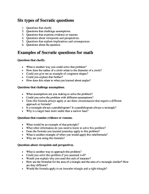 Fillable Online Six types of Socratic questions Fax Email Print - pdfFiller