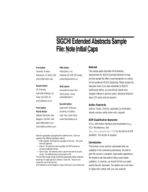 Fillable Online SIGCHI Extended Abstracts Sample Fax Email Print ...