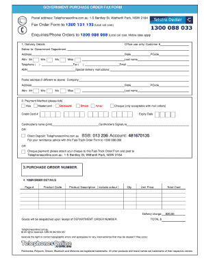Fillable Online GOVERNMENT PURCHASE ORDER FAX FORM Fax Email Print ...