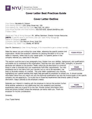 Fillable Online Cover Letter Best Practices Guide Fax Email Print ...