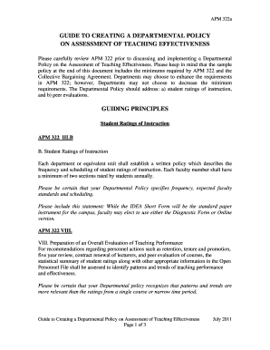 Fillable Online GUIDE TO CREATING A DEPARTMENTAL POLICY Fax Email Print ...