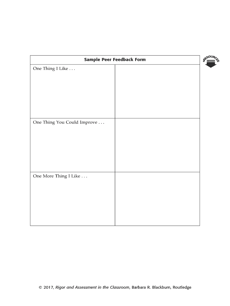 Fillable Online Sample Peer Feedback Form Fax Email Print - pdfFiller