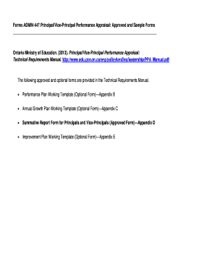 Fillable Online Forms ADMIN 447 Principal/Vice-Principal Performance ...