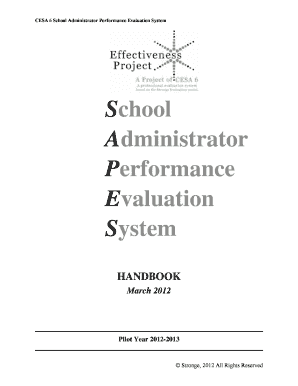 Fillable Online CESA 6 School Administrator Performance Evaluation ...