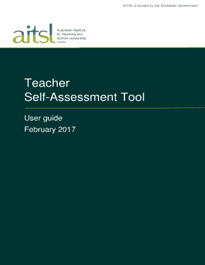 Fillable Online AITSL Guide to the Teacher Self-Assessment Tool Fax ...