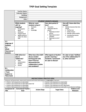 Fillable Online TPEP Goal Setting Template Fax Email Print - pdfFiller