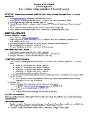 Fillable Online How to Submit College Applications & Required Material ...