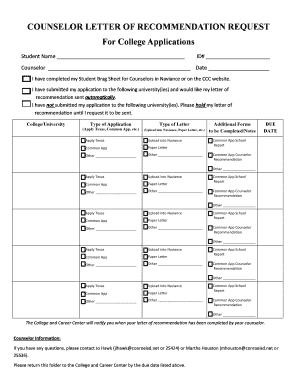 Fillable Online How to Request a Counselor Letter of Recommendation Fax ...