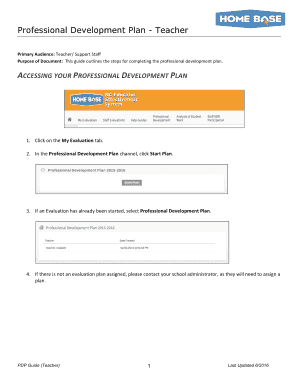 Fillable Online Professional Development Plan - Teacher Fax Email Print ...