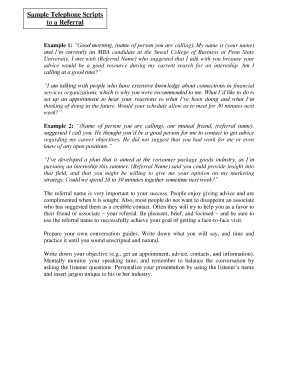 Fillable Online Sample Telephone Scripts Fax Email Print - pdfFiller