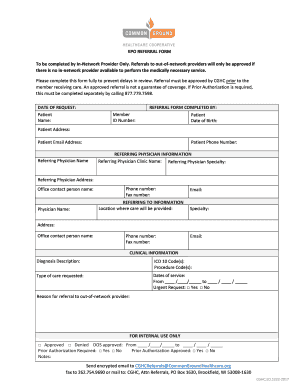 Fillable Online EPO REFERRAL FORM Fax Email Print - pdfFiller