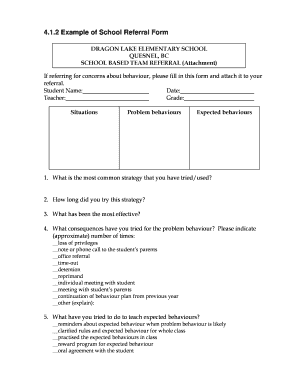Fillable Online 2 Example of School Referral Form Fax Email Print ...