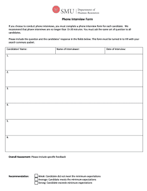 Fillable Online Phone Interview Form Fax Email Print - pdfFiller