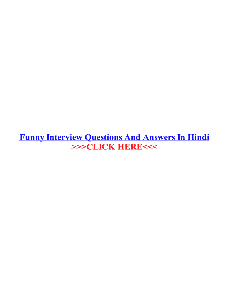 Fillable Online Funny Interview Questions And Answers In Fax Email ...