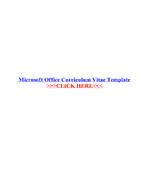Fillable Online Microsoft Office Curriculum Vitae Template Fax Email ...