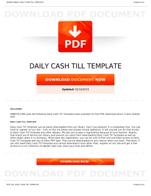 Fillable Online BOOKS ABOUT DAILY CASH TILL TEMPLATE Fax Email Print ...