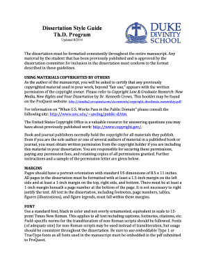 Fillable Online Dissertation Style Guide Fax Email Print - pdfFiller