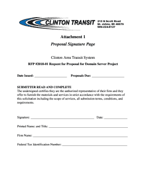 Fillable Online Proposal Signature Page Fax Email Print - pdfFiller