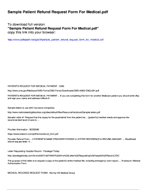 Fillable Online Sample Patient Refund Request Form For Medical Fax ...