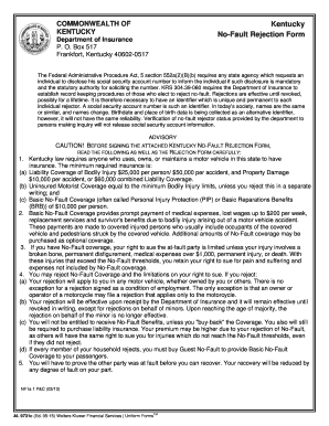 Fillable Online No-Fault Rejection Form Fax Email Print - pdfFiller