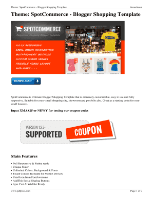 Fillable Online Theme: SpotCommerce - Blogger Shopping Template Fax ...