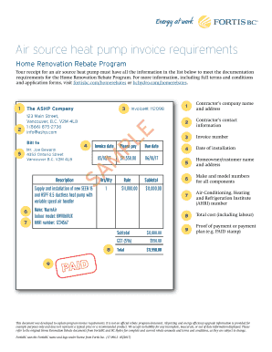 Fillable Online Air source heat pump invoice requirements Fax Email ...