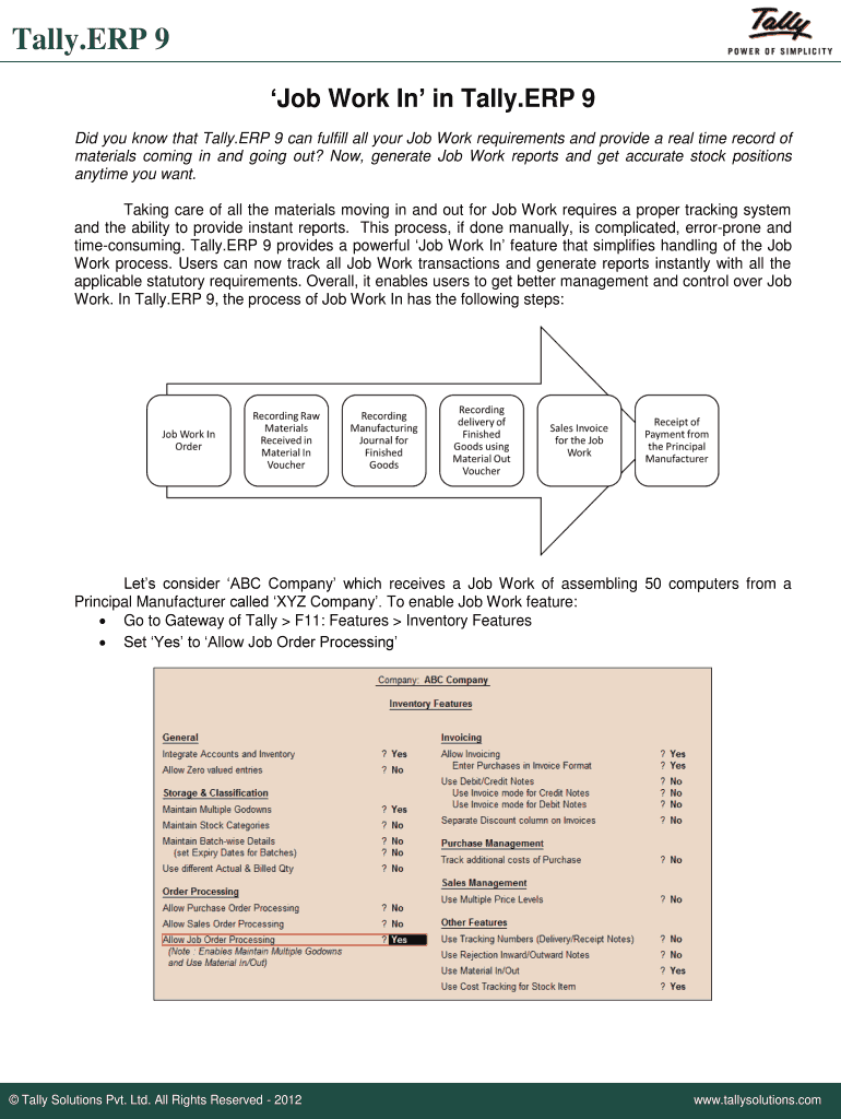 Fillable Online Job Work In in Tally Fax Email Print - pdfFiller