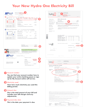 Fillable Online Your New Hydro One Electricity Bill Fax Email Print ...