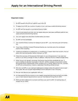 Fillable Online An IDP issued in the UK isnt valid for use in the UK ...