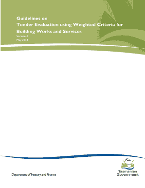 Fillable Online Tender Evaluation using Weighted Criteria for Fax Email ...