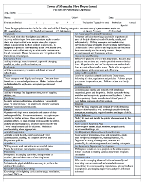 Fillable Online Fire Officer Performance Appraisal Fax Email Print ...