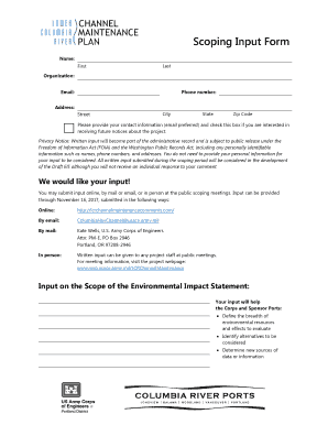 Fillable Online Scoping Input Form Fax Email Print - pdfFiller
