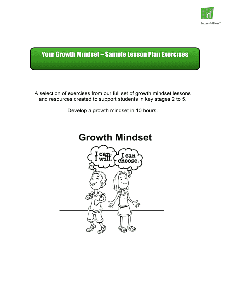 Fillable Online Your Growth Mindset Sample Lesson Plan Exercises Fax ...