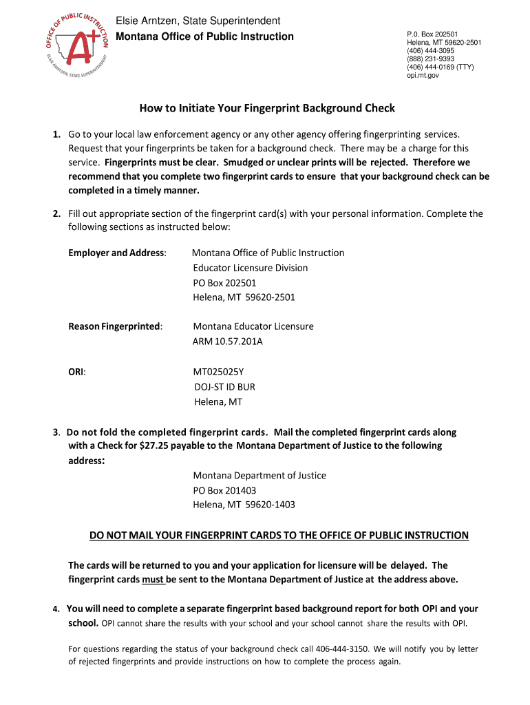 Fillable Online How to Initiate Your Fingerprint Background Check Fax ...
