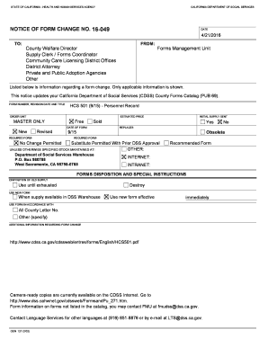 Fillable Online HCS 501 (9/15) - Personnel Record Fax Email Print ...