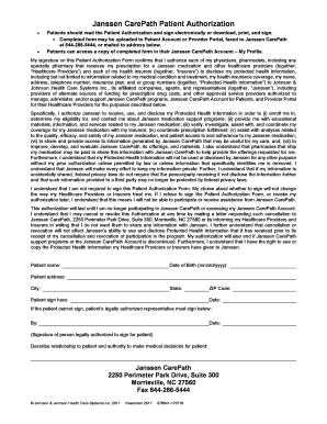 Fillable Online Janssen CarePath Patient Authorization Fax Email Print ...