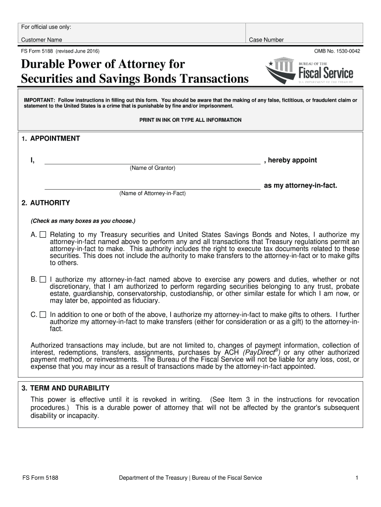 Fillable Online FS Form 5188 (revised June 2016) Fax Email Print ...
