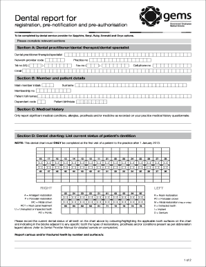 Fillable Online Dental report for Fax Email Print - pdfFiller