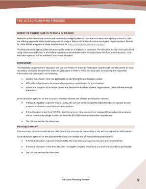 Fillable Online THE LOCAL PLANNING PROCESS Fax Email Print - pdfFiller