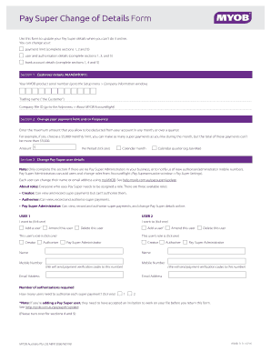Fillable Online Pay Super Change of Details Form Fax Email Print ...