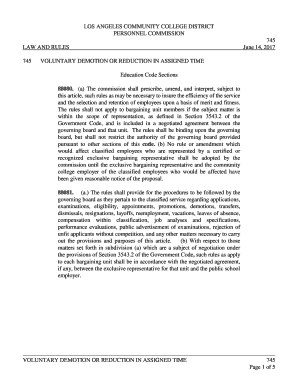 Fillable Online VOLUNTARY DEMOTION OR REDUCTION IN ASSIGNED TIME Fax ...