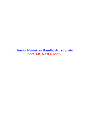 Fillable Online Human Resources Handbook Template Fax Email Print ...