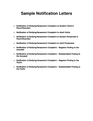 Fillable Online Sample Notification Letters Fax Email Print - pdfFiller
