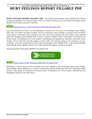 Fillable Online hurt feelings report fillable Get Read & Download Ebook ...