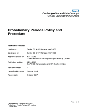 Fillable Online Probationary Periods Policy and Fax Email Print - pdfFiller