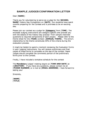 Fillable Online SAMPLE JUDGES CONFIRMATION LETTER Fax Email Print ...