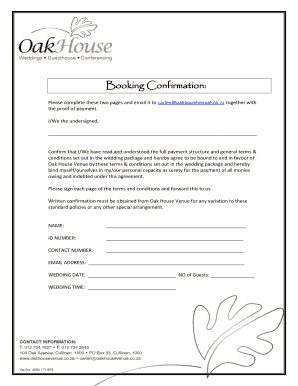 Fillable Online Booking Confirmation: Fax Email Print - pdfFiller