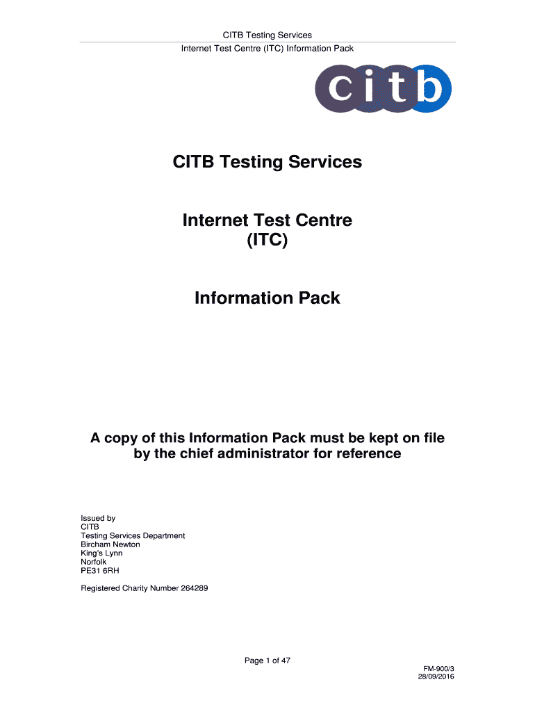 Fillable Online CITB Testing Services Fax Email Print - pdfFiller